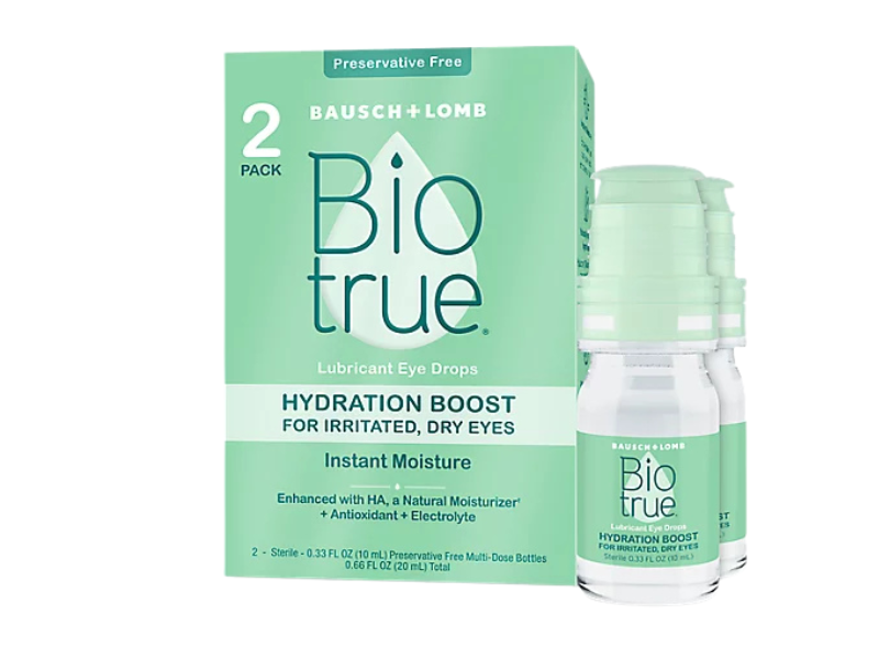Biotrue Hydration Boost Lubricant Eye Drops (2x 10mL MDPF bottles ...